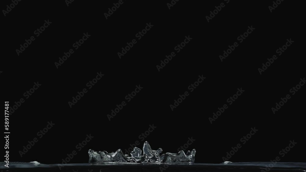 Water splash drop animation as slow version. Water drop falling making ...