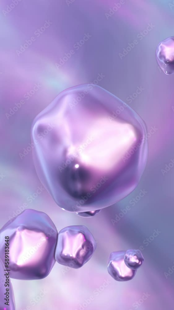 Vidéo Stock 3D abstract liquid animation loop. Metallic shiny ...
