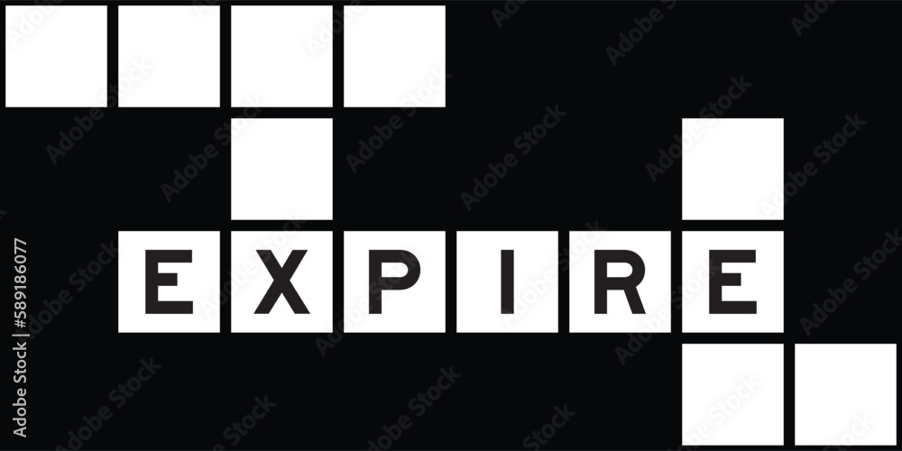 Alphabet letter in word expire on crossword puzzle background Stock ...