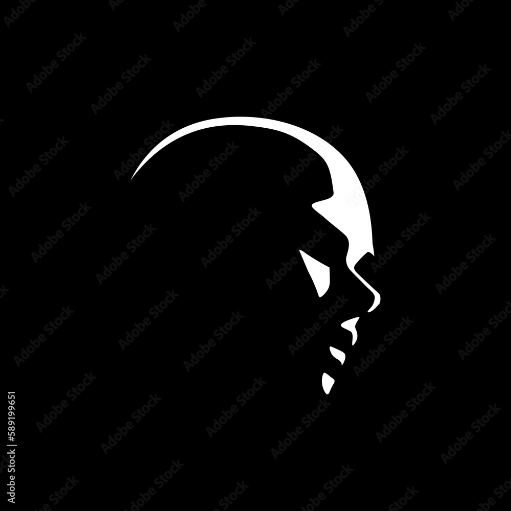 human face side view siluet Stock Vector | Adobe Stock