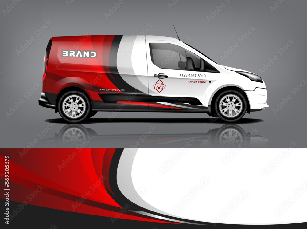 Car decal design vector. Graphic abstract stripe racing background kit ...