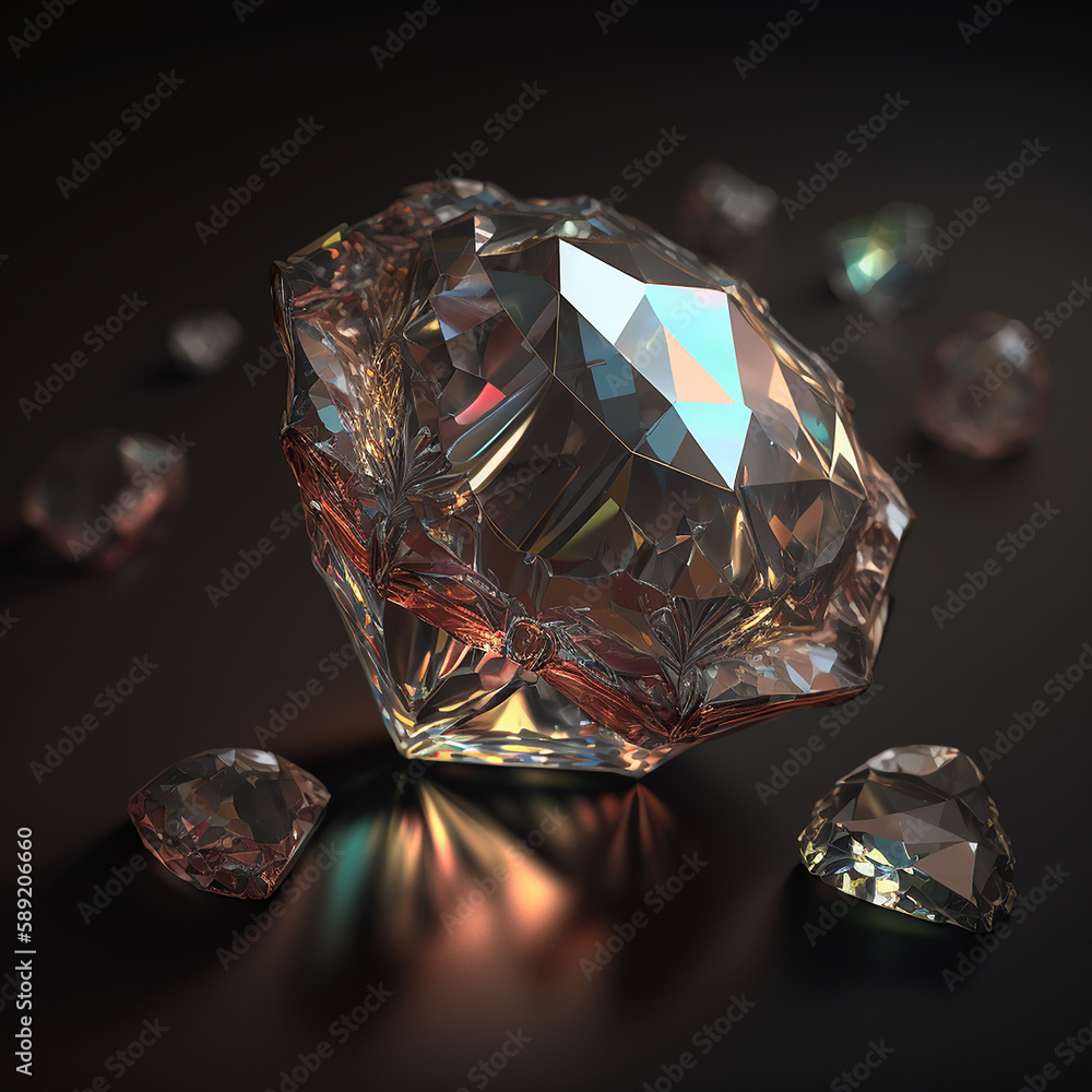 layered triangular macro diamond shapes with a small diamond over them ...