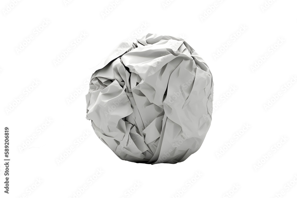 Crumpled paper balls isolated, closeup garbage trash office objects ...