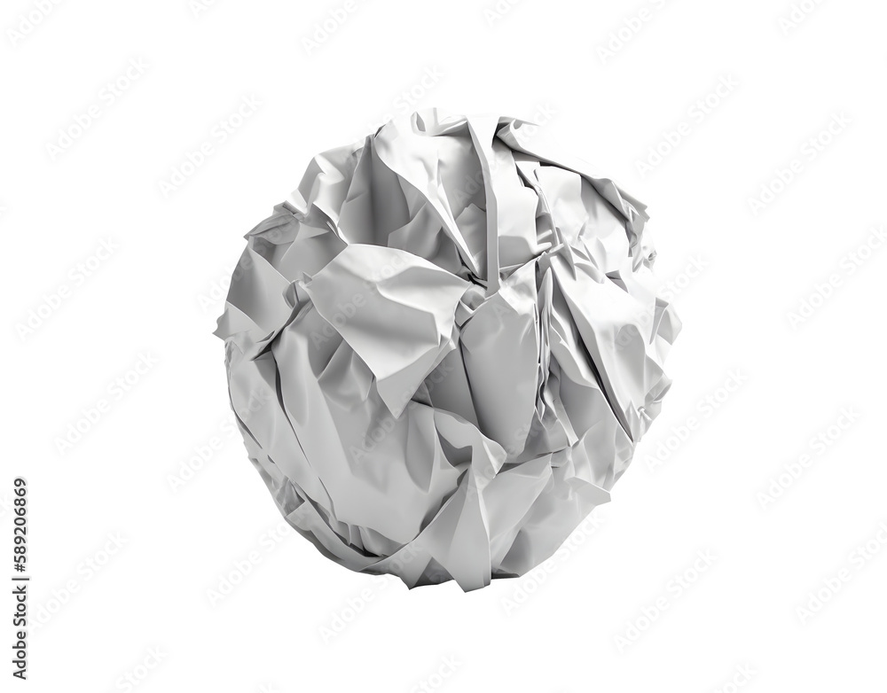 Crumpled paper balls isolated, closeup garbage trash office objects ...