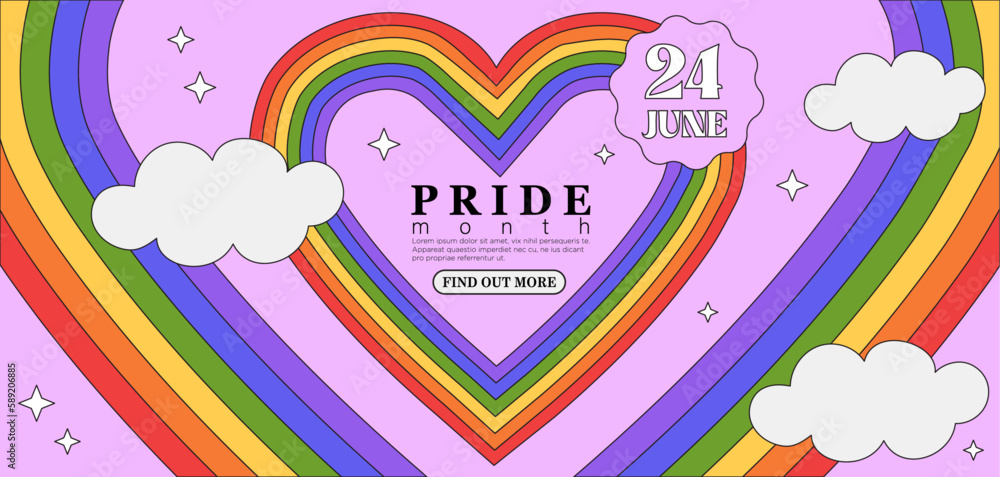 Lgbt pride month festival social media banner, web page, greeting card ...