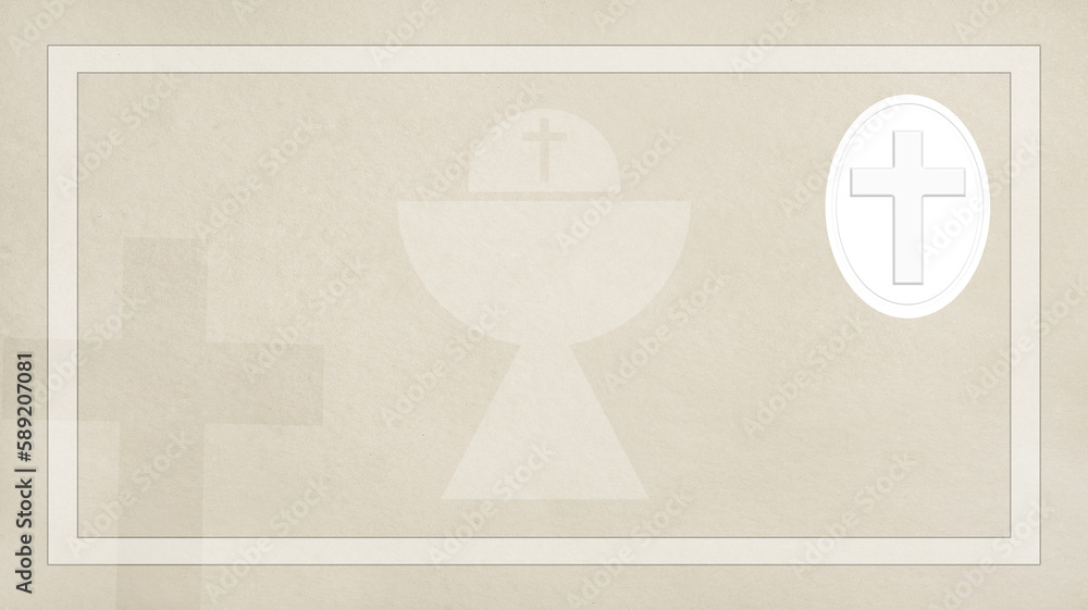 First communion brown background with border with anchors and chalice ...