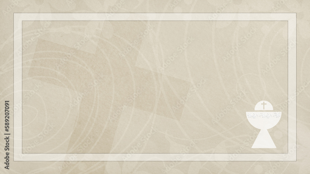 First communion blue background with border with anchors and chalice ...