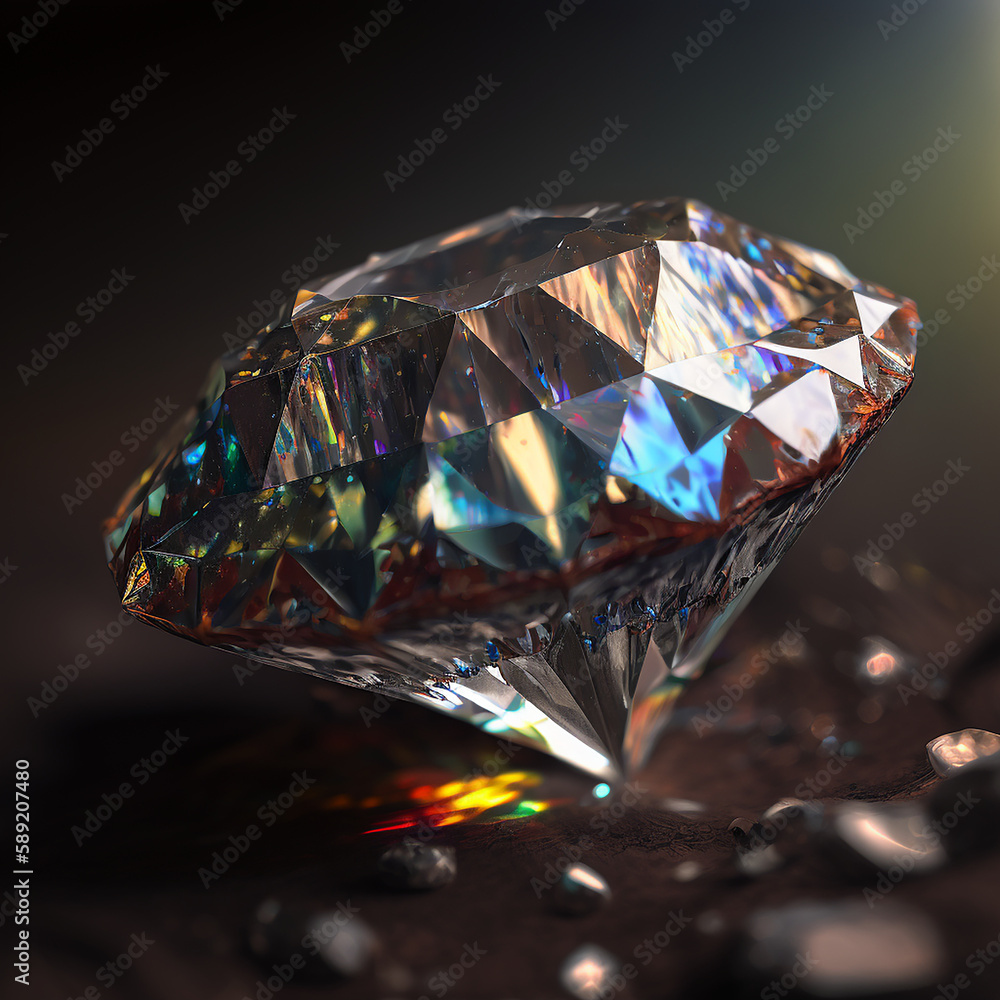 layered triangular macro diamond shapes with a small diamond over them ...