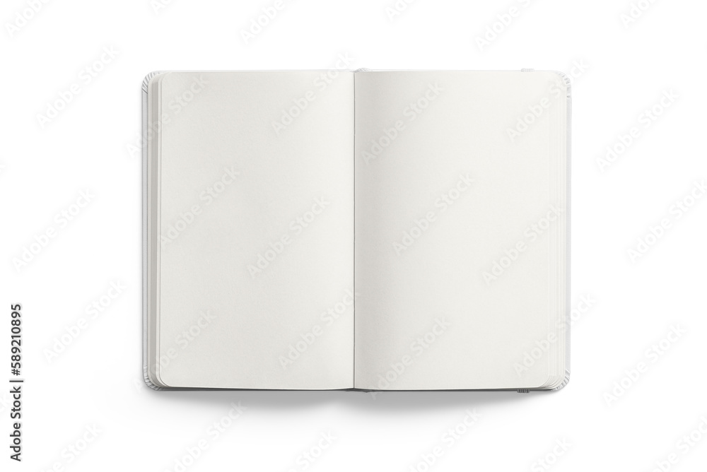 Top view of a white leather notebook mockup isolated on a transparent ...