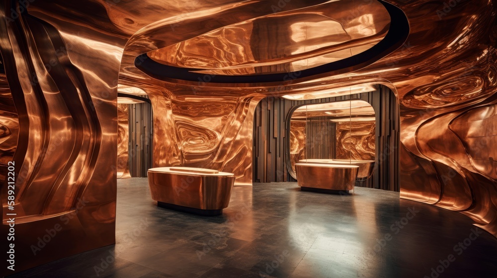 Luxury Futuristic Interior: Award-Winning Bronze & Brass Design with ...