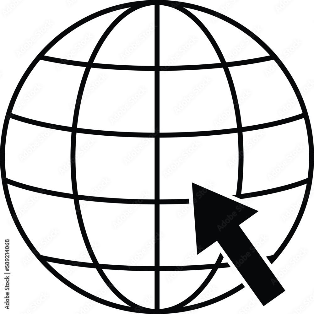 Go to web Icon in trendy flat style isolated on grey background ...