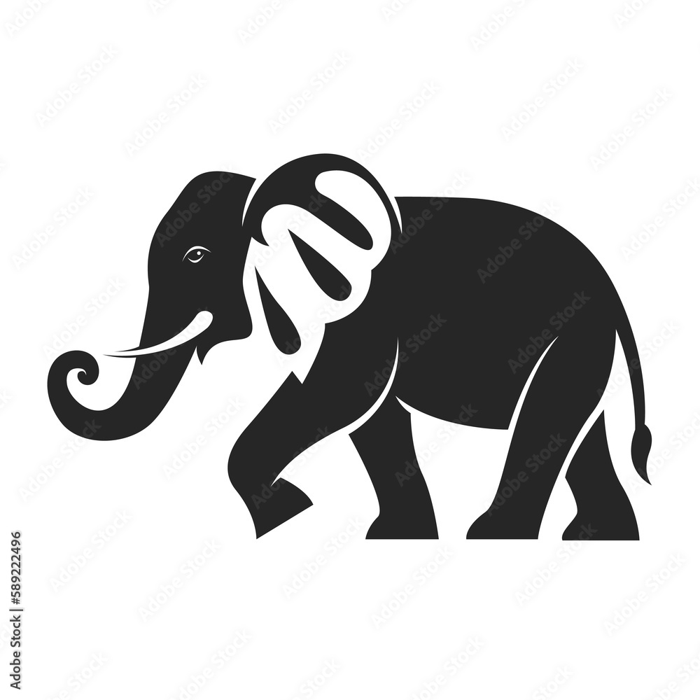 An elephant design isolated on transparent background. Wild Animals ...