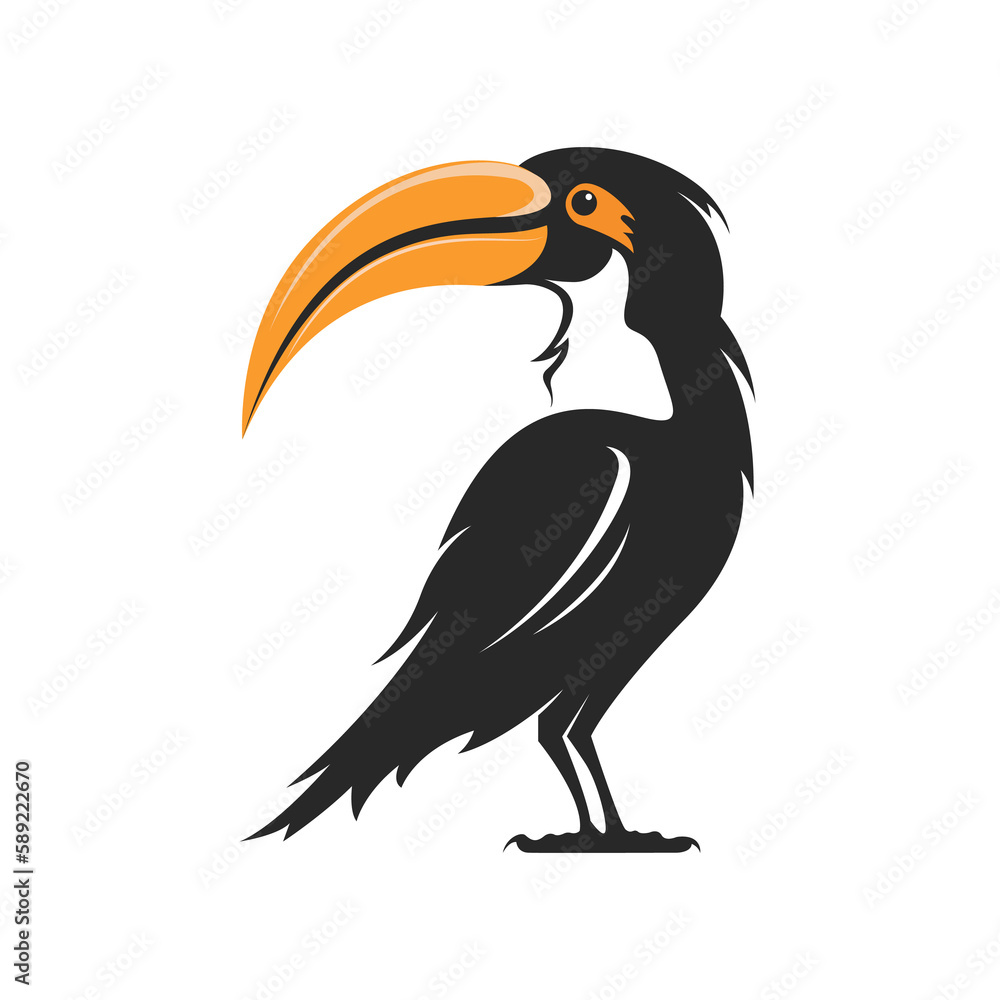 A hornbill design isolated on transparent background. Bird. Wild ...
