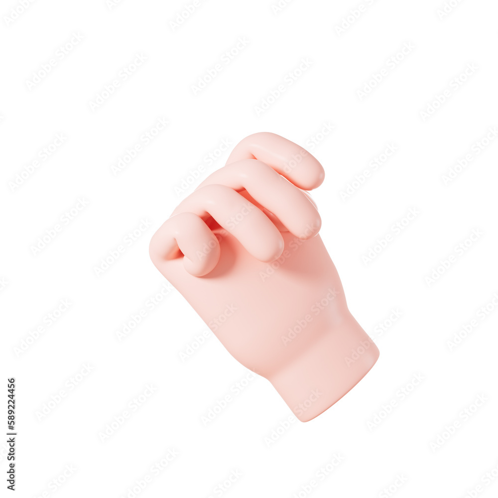 Cartoon diverse hand gestures, 3d rendering. Stock Illustration | Adobe ...