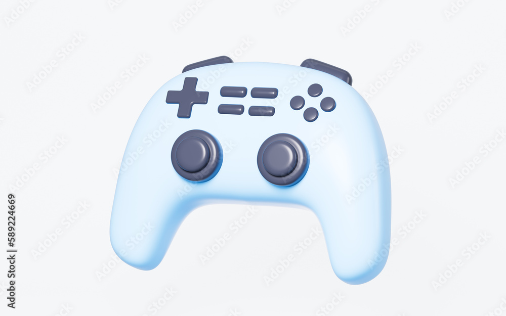 Cartoon gamepad in the white background, 3d rendering. Stock ...