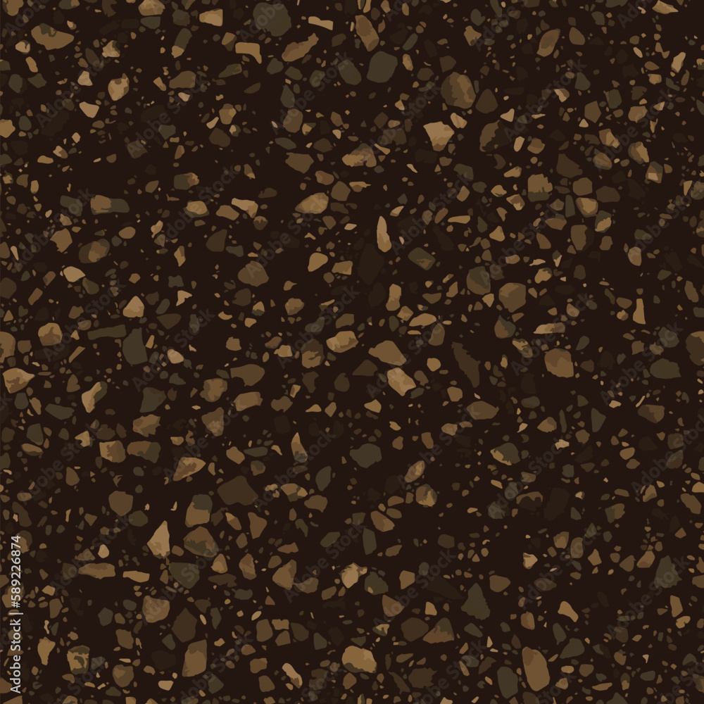 Terrazzo flooring seamless texture. Realistic vector pattern of mosaic ...