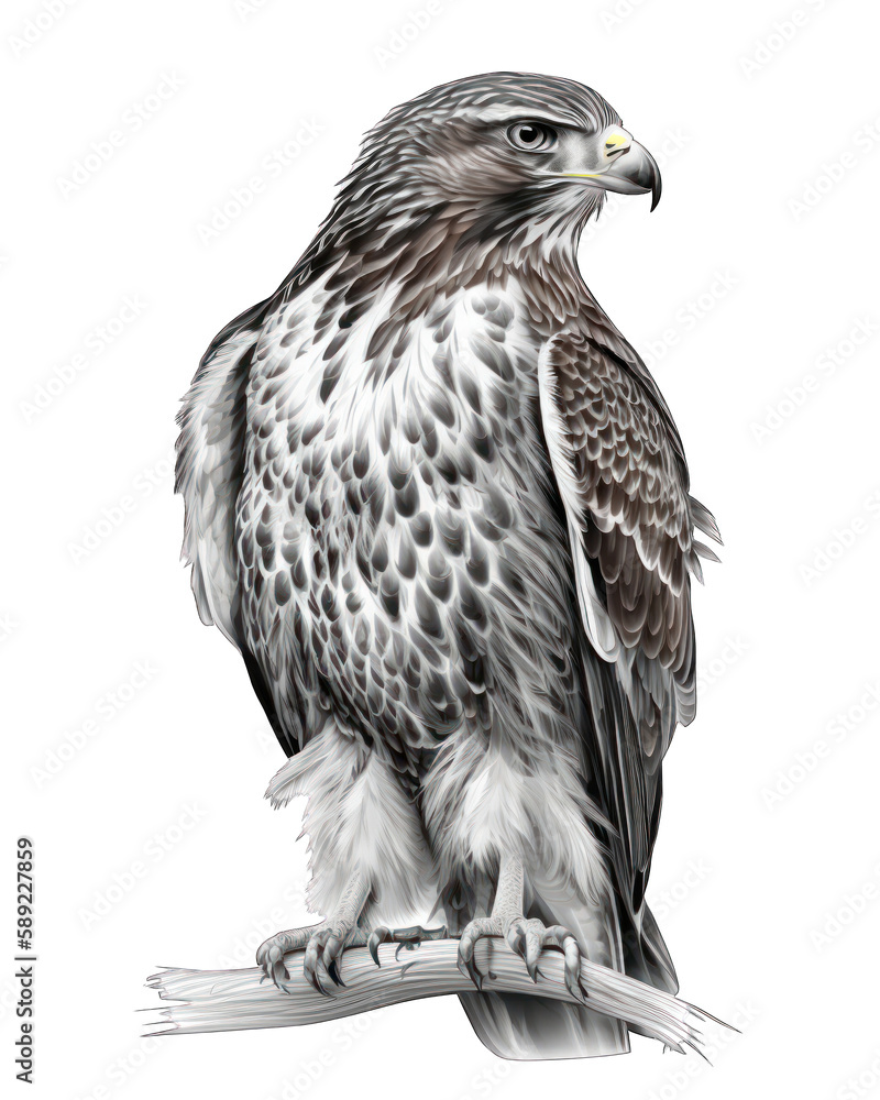 Hawk Illustration With Transparent Background. Generative Ai. Stock ...