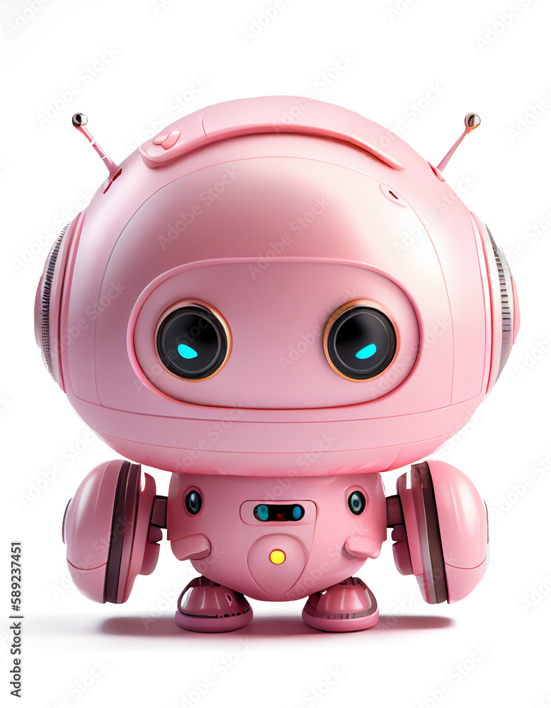 pink robot PNG file on transparent background Easy for assembling in ...