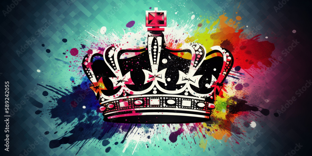 Abstract art style illustration of Crown Jewels of the United Kingdom ...
