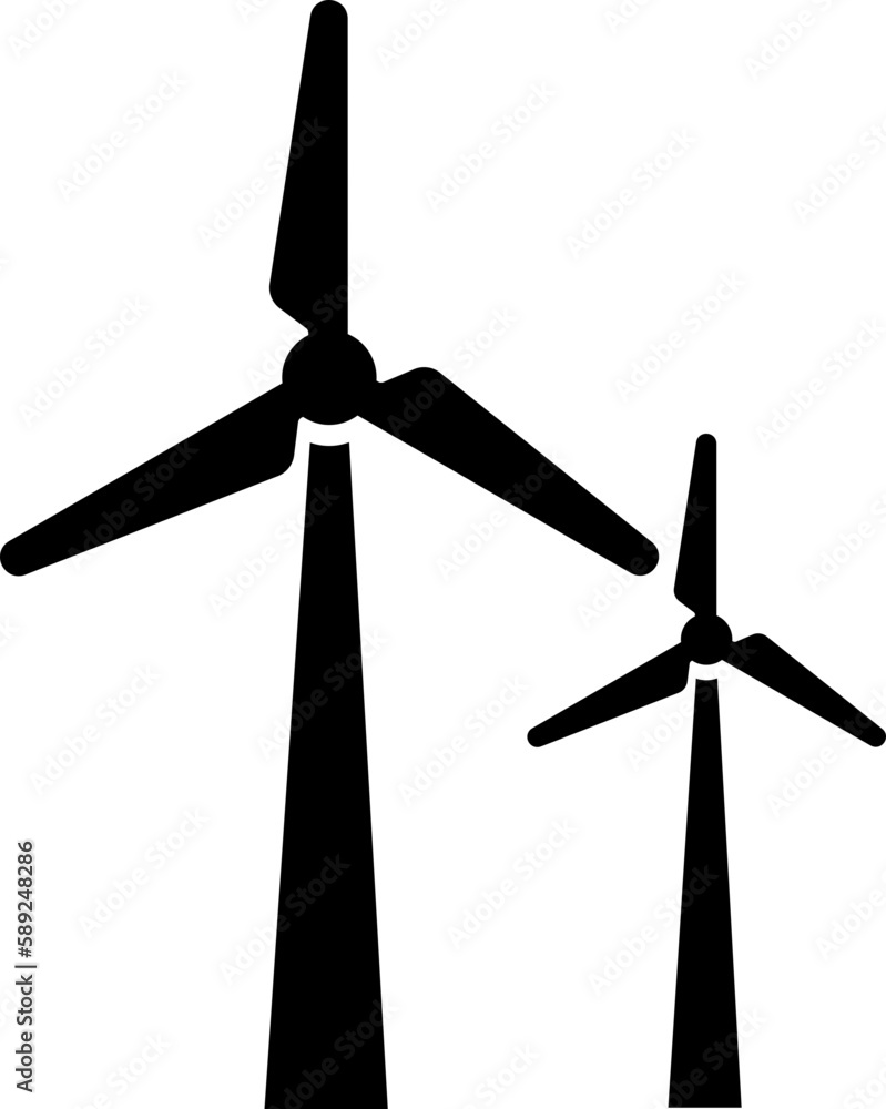 wind turbines icon designed to represent Wind power or wind energy ...