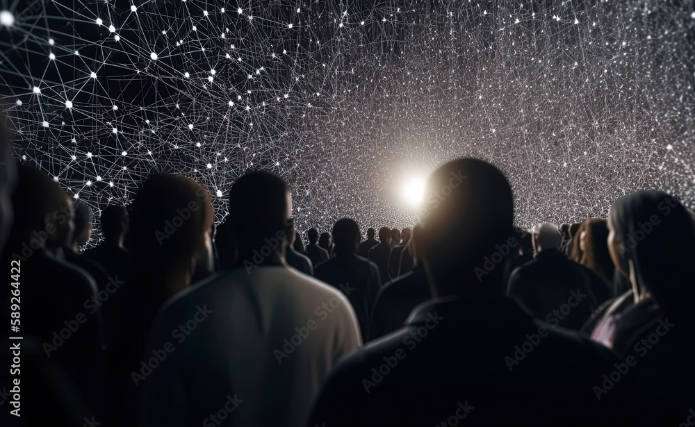 Generative AI illustration Background of people and the world from the ...