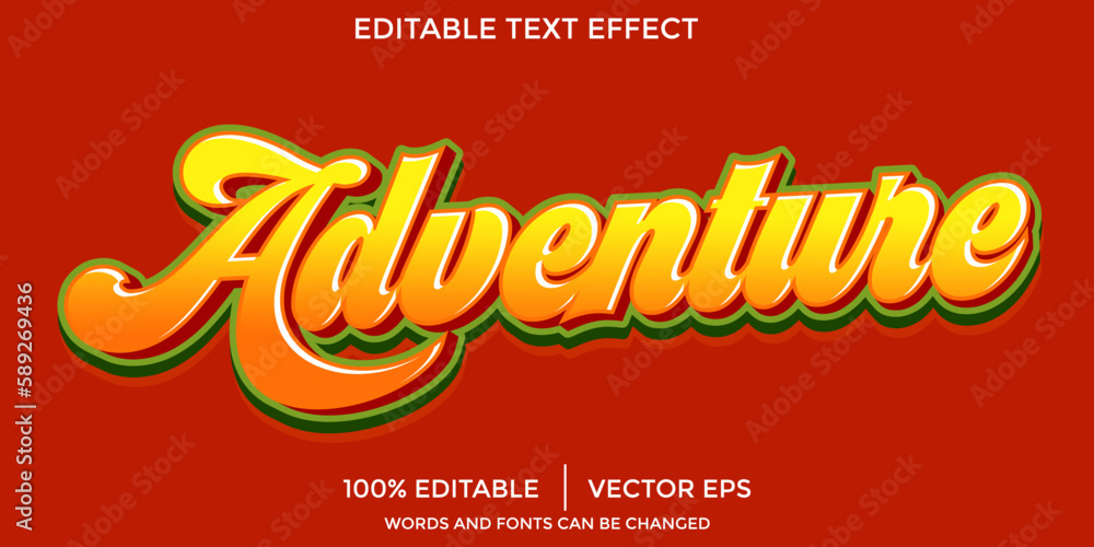 adventure text effect abstract background template with bold style use ...
