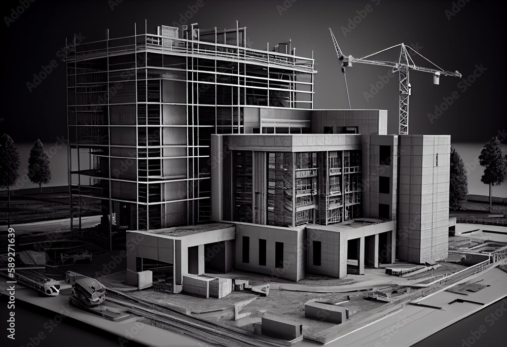 BIM Building Information Modeling. Industry construction, from start to finish. Working and ...