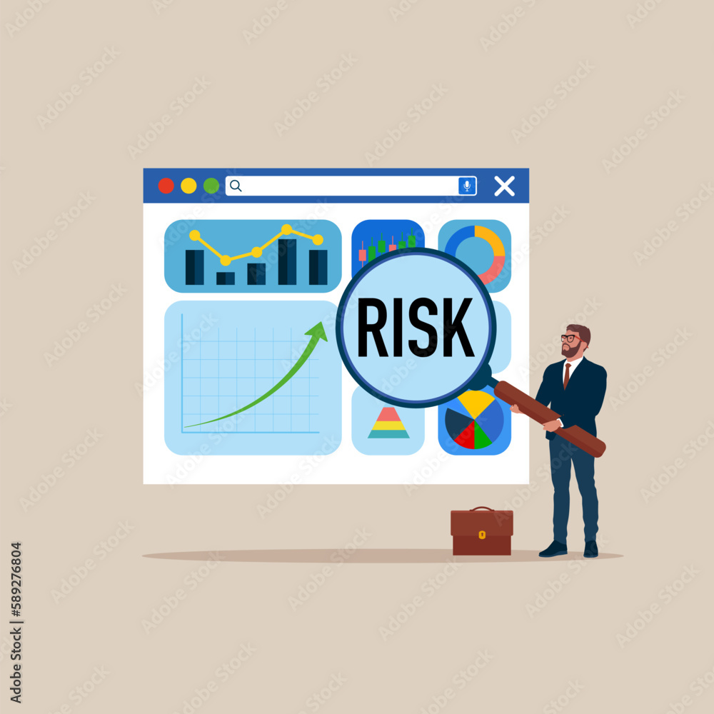 Risk assessment. Data analytics, business graph dashboard, diagram for ...