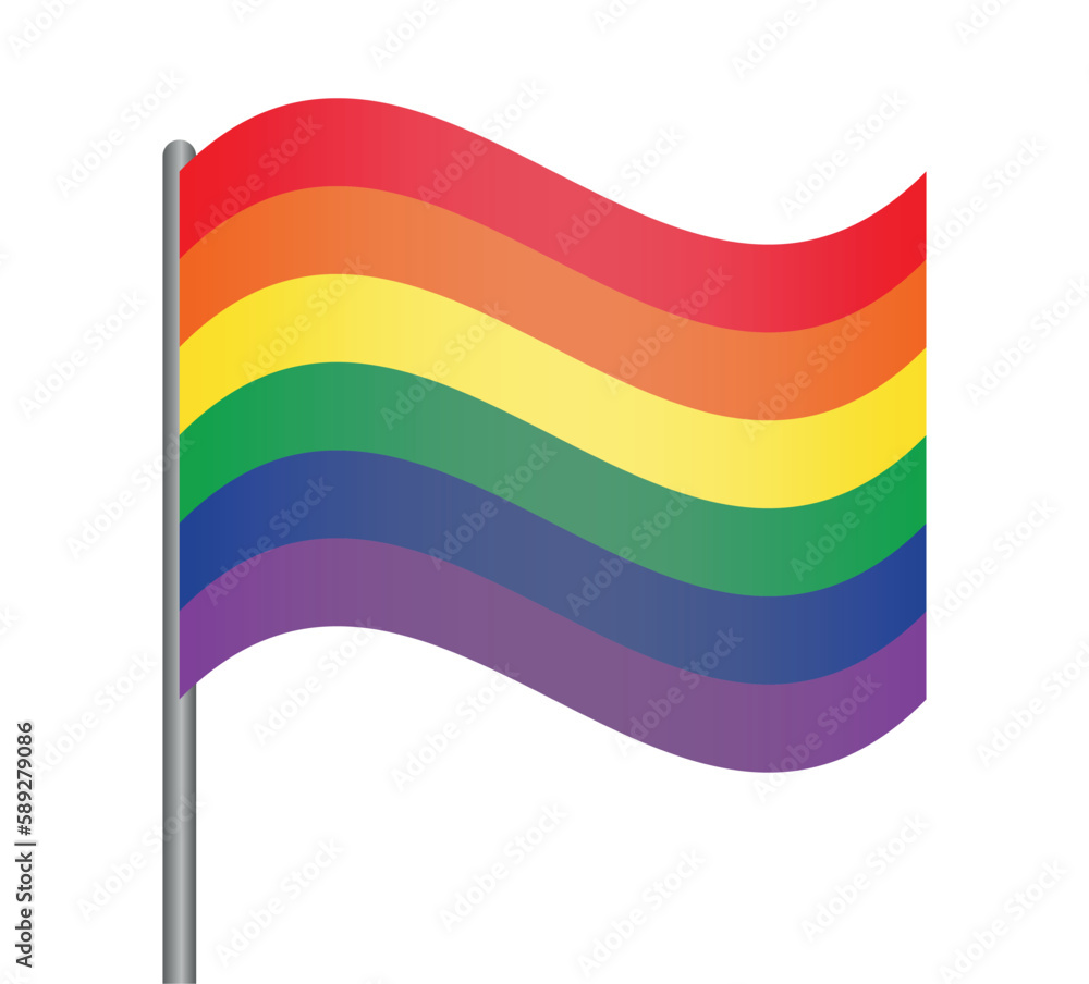 Vector drawing of a flag with the colors of the rainbow -symbology and ...