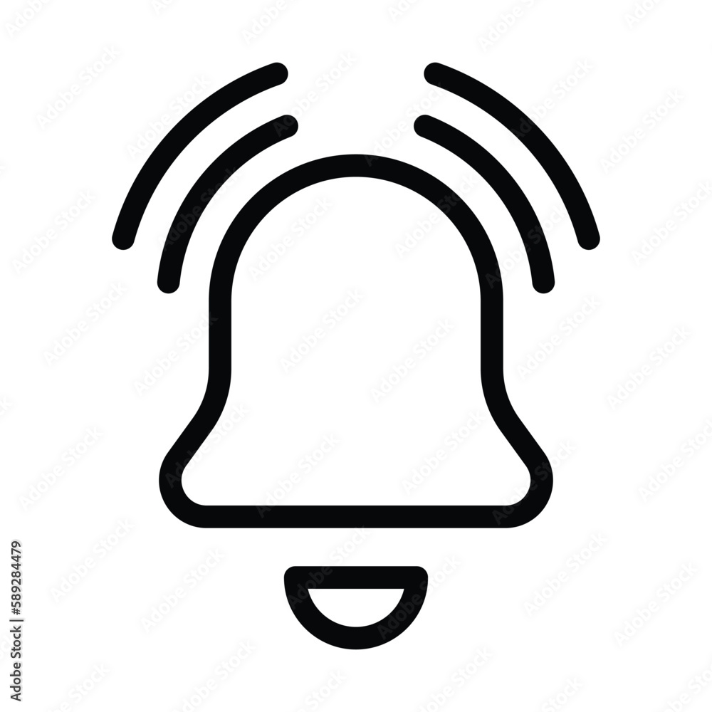 Notification Bell Alert Icon Black and White Fill Icon Design For ...