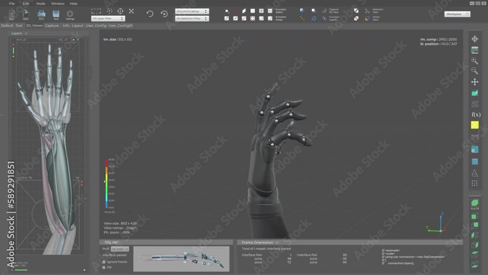 Vidéo Stock Futuristic Prosthetic Arm Designed In Medical CAD Project ...