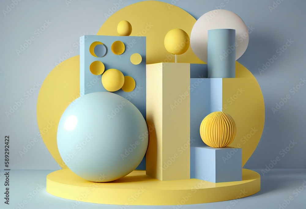 Scène minimaliste avec un podium - plateforme composée de plusieurs ...