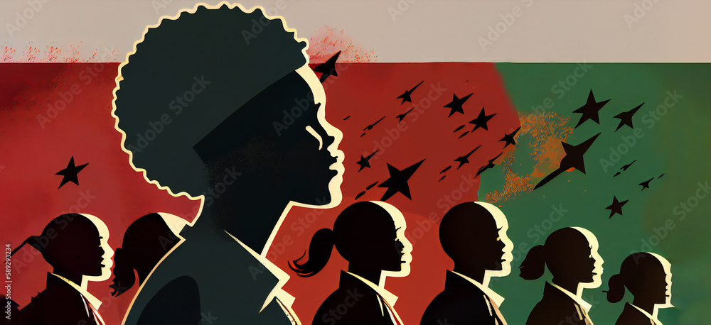 Juneteenth Emancipation Day, Fist raise up breaking chain. Generative ...