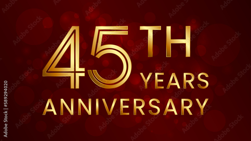 45 year anniversary celebration. Anniversary logo design with double ...