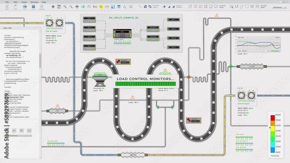 Computer program interface controlling the production lines at the ...