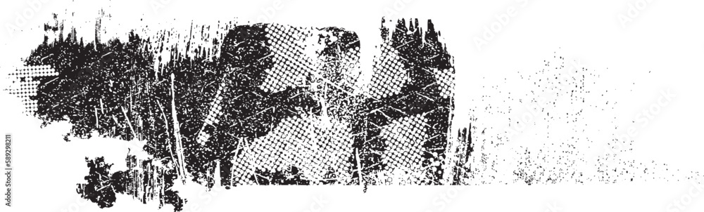 Glitch distorted grungy isolated banner . Design element for brochure ...