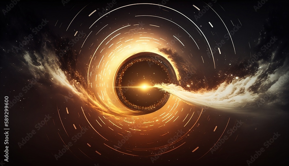 Time vortex, a swirling portal with streams of light and energy ...