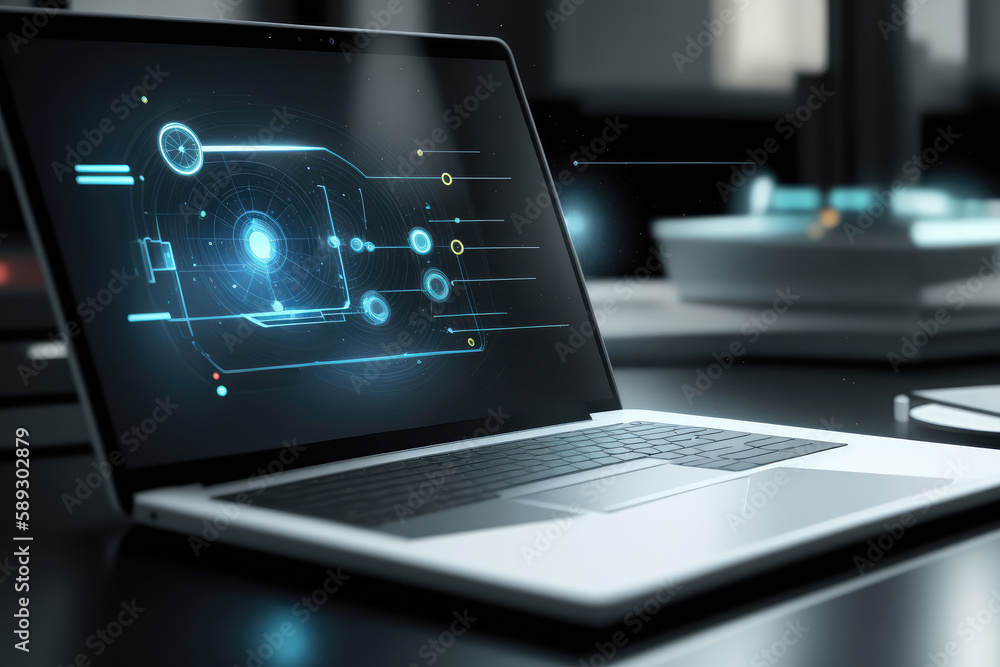 Interface, Laptop App, intelligence, modern , transformation of ideas ...