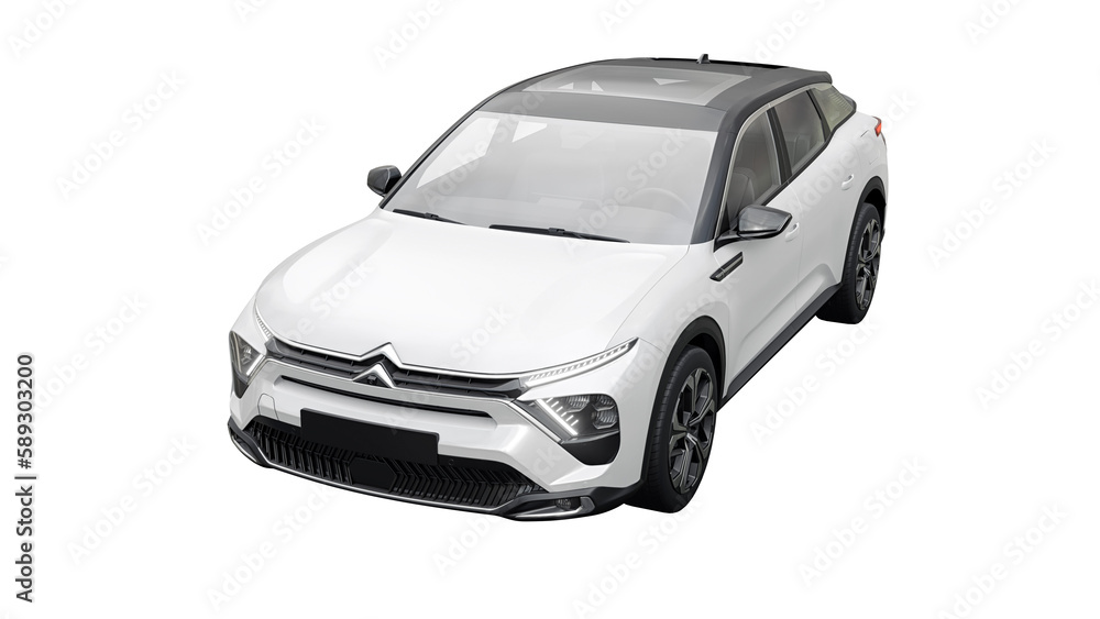 Paris, France. April 05, 2023. White Citroen C5X is a stylish and ...