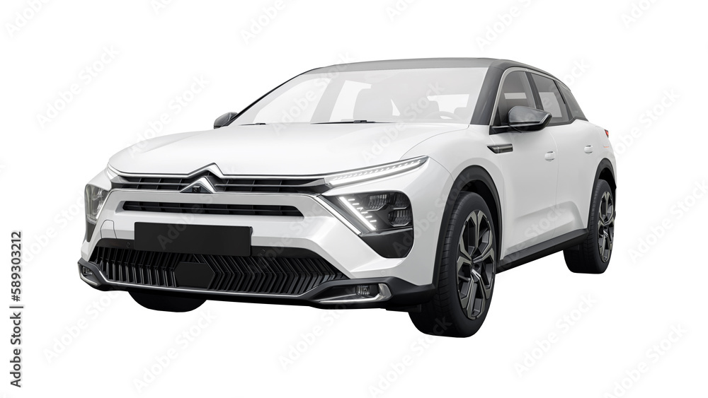 Paris, France. April 05, 2023. White Citroen C5X is a stylish and ...