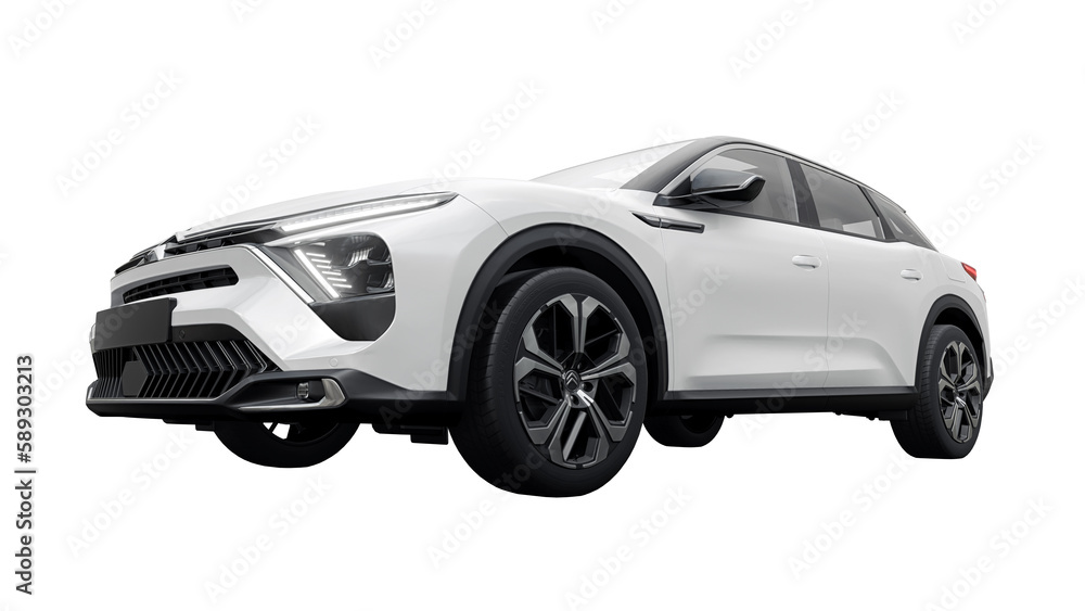 Paris, France. April 05, 2023. White Citroen C5X is a stylish and ...