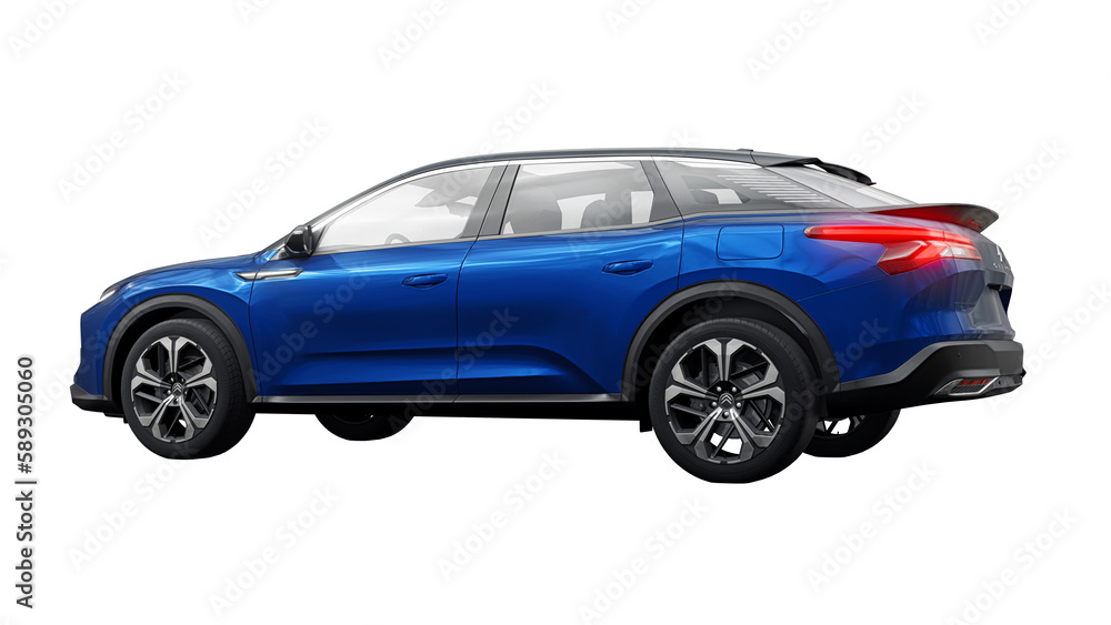 Paris, France. April 05, 2023. Blue Citroen C5X is a stylish and ...