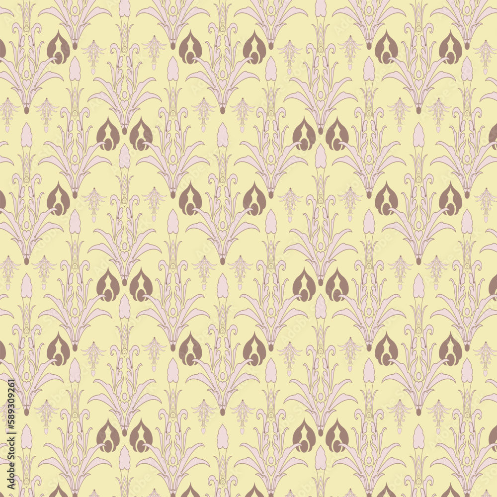 Seamless pattern in butter and piglet colors combination good for ...
