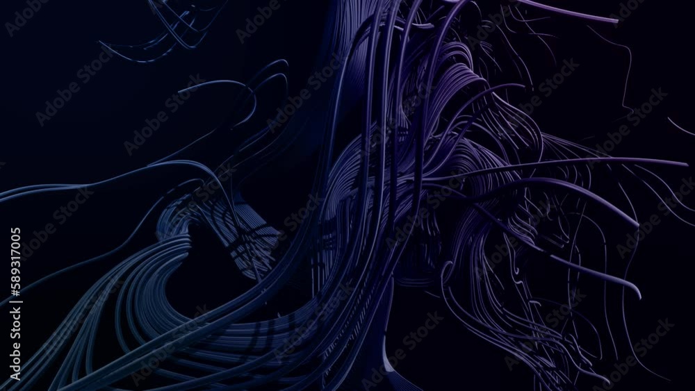 Vídeo do Stock: 4k abstract looped bg. Multicolor flash of curved lines ...