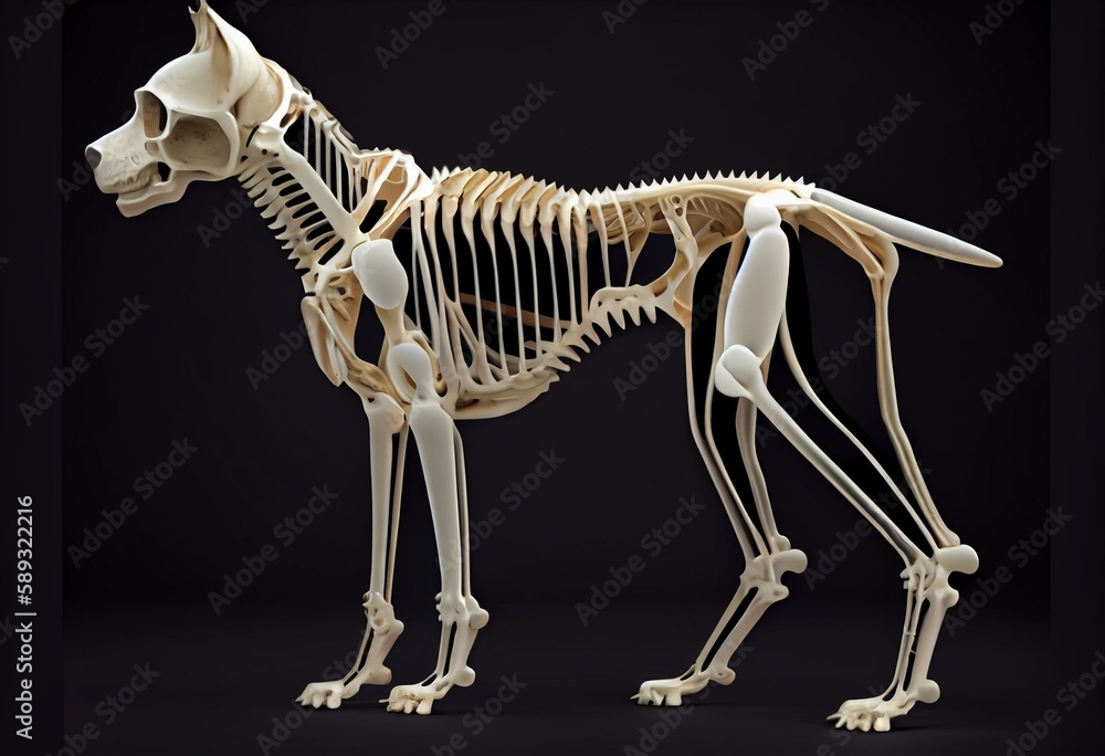 Middle Phalanx Bones Dog skeleton Anatomy For Medical Concept 3D ...