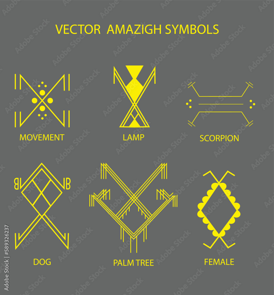 North African Amazigh Berber symbols Stock Vector | Adobe Stock