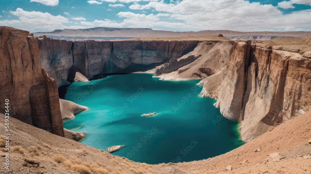 Intage photograph of the amazingly blue lakes of Band - e - Amir with ...