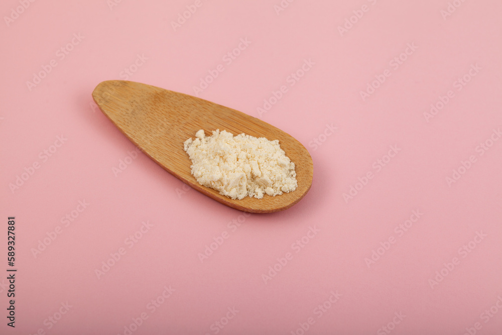 Nisin powder in scoop. Food additive E234 used in medicine, food ...