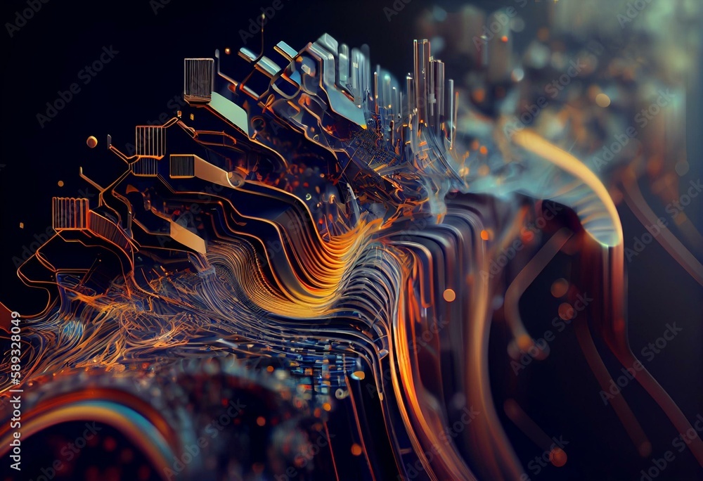 Innovative hi-tech background. Artificial intelligence neural ...