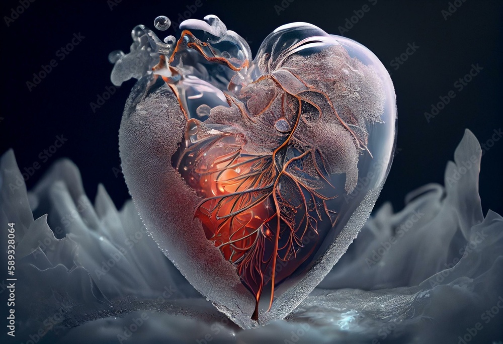 Frozen Heart: A Symbol of Pain and Heartbreak. Generative AI ...